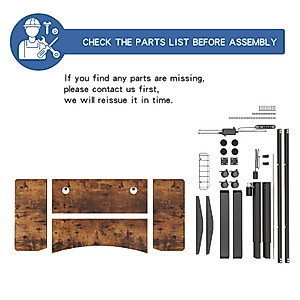 bilbil Electric Standing Desk 55 x 30 Inches, Height Adjustable Sit Stand Desk with Splice Board, Casters with Brake, Black Frame/Rustic Brown Top