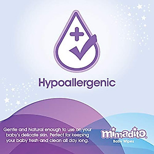 Mimadito Chamomile – Lightly Scented Baby Wipes (864 Wipes: 12 Packages of 72 Wet Wipes)