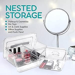 Richards Homewares Plastic Storage Containers with Lids for Organizing - 1 Large and 2 Medium Bins - Clear Box for Closet, Kitchen, Pantry, Garage, Toys and Shoes