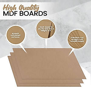 (8-Pack) CalPalmy 8” x 10” MDF Boards - 2mm Thick Boards for Carpentry, Interior Design, Hobby Crafts, and More - with Smooth, Unfinished Sides and Sanded Edges
