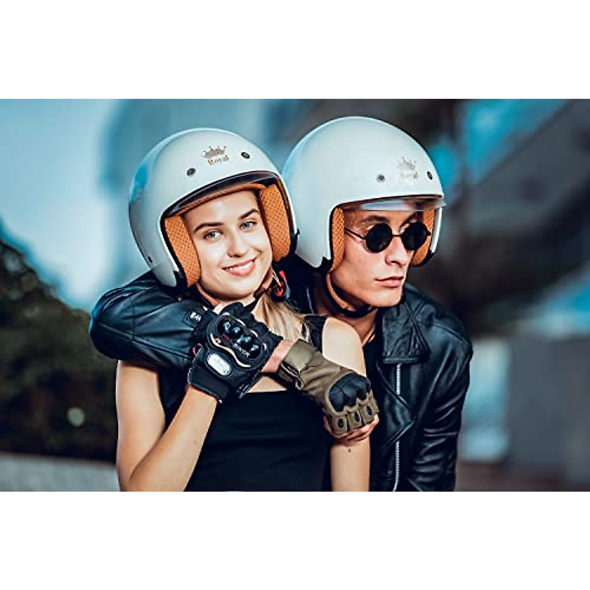 Royal M139 Open Face Motorcycle Helmet - Retro & Vintage Style, 3/4 Vespa & Scooter Helmet, Multi-Sport Impact Protection