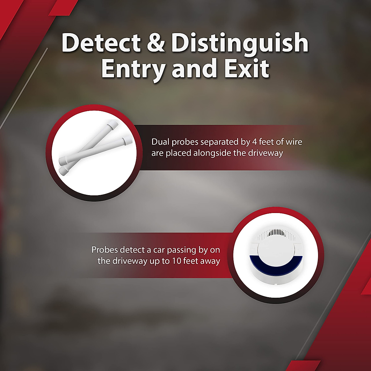 Dakota Alert Driveway Alarm System -DUAL-4000, Includes DCR-4000 Receiver & DAPT-4000 Transmitter, Detects Inbound & Outbound Traffic, Driveway Alarms Weatherproof, 1 Mile Long Range Wireless