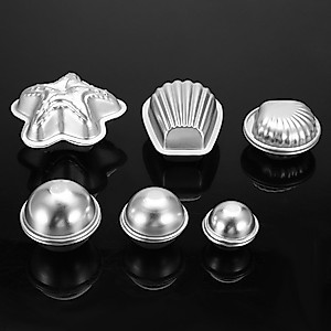 DIY Molds Aluminium, Metal Bath Bomb Molds, DIY Bath Bomb Mold Kit, DIY Bathtub Bomb Molds with Sea Creature Shapes, Soap Molds, Cake Molds, Candle Molds for Fizzy Bombs(3)