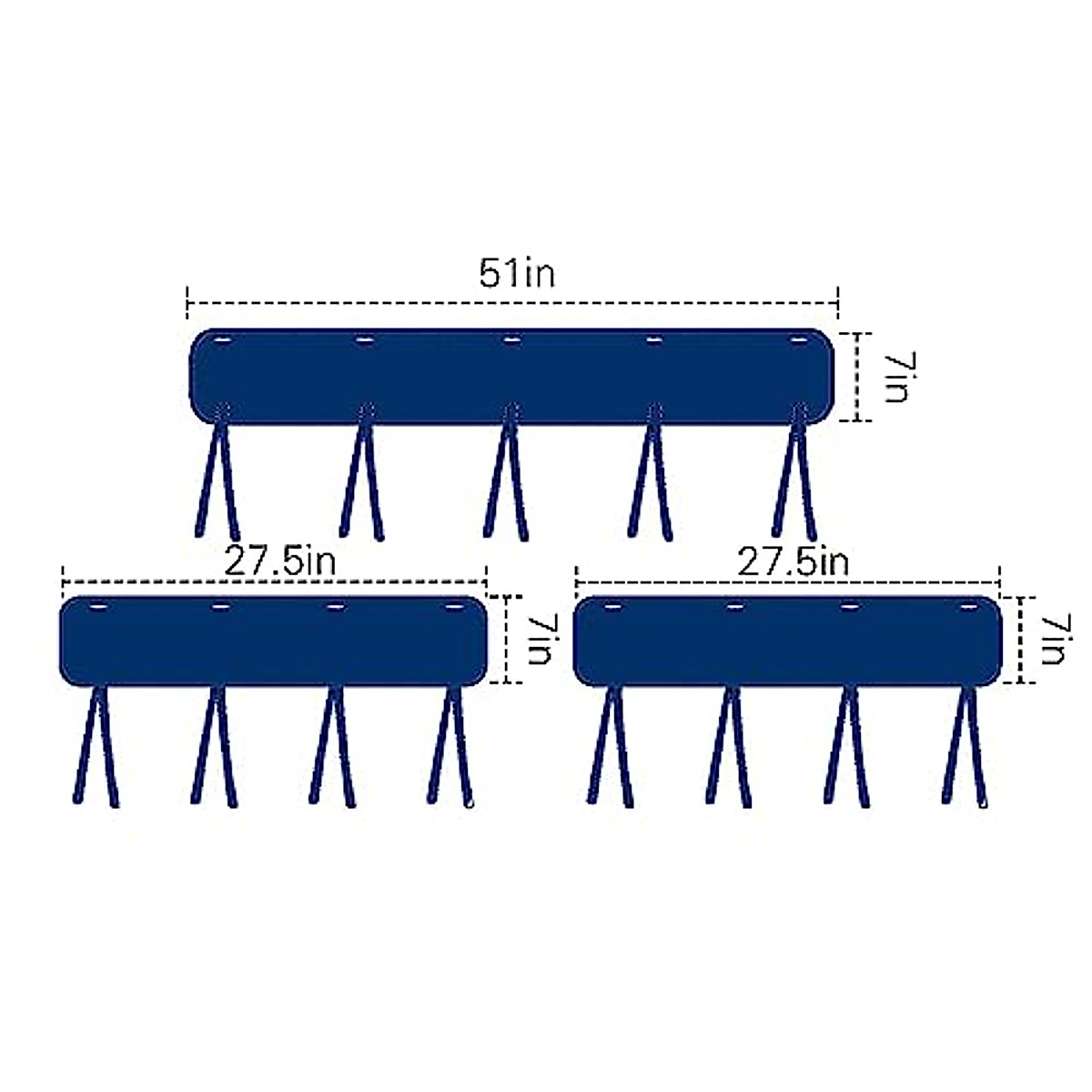 Macabaka Bed Rail Covers,3 Piece Bed Rail Covers for Teething,Bed Rail Cover Protector Set from Chewing,Safe Teething Guard Wrap for Standard Rail Cover for Bedroom(Navy Blue)