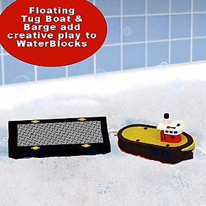 BathBlocks Just Think Toys Bathtime Consruction Building Toy - Tug Boat & Barge (22092)