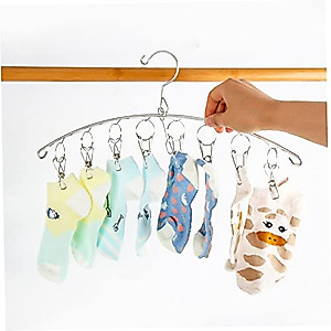Alipis 2pcs Multi Clip Drying Rack Metal Washing Drying Clips Laundry Drying Hanger Laundry Drying Rack Collapsible Storage Hooks Folding Clothes Hanger Stainless Steel Hangers Socks Rack
