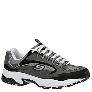 Skechers Sport Men's Stamina Nuovo Cutback Lace-Up Sneaker,Charcoal/Black,13 M US
