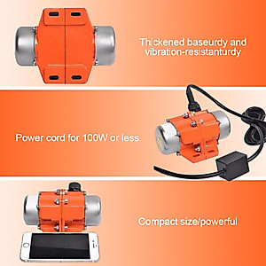 ATO 50W Concrete Vibration Motor with Speed Controller, Adjustable Exciting Force DC Electric Vibration Motor Low Noise Concrete Vibrating Motor 3600rpm 1 Phase 110V