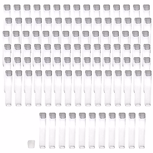 The Beadsmith Clear Plastic Tubes - 3 x .5 Inch Square Tubes - Flat Caps - Use for Beads, Bath Salts, Wedding & Party Favors, Home or Office Storage - Bag of 100