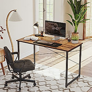 CubiCubi Computer Desk 40" Home Office Laptop Desk Study Writing Table, Modern Simple Style, Brown