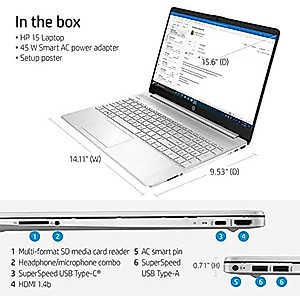 2022 Newest HP 15.6" FHD 1080P IPS Display Laptop Computer, 11th Gen Intel Quad-Core i5-1135G7(Up to 4.2GHz), 1TB PCIe SSD, 16GB RAM, Webcam, Wi-Fi, Bluetooth, HDMI, Windows 11, Silver