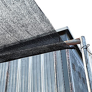 75% Black Shade Cloth with 12 Pcs Round Shade Cloth Plastic Clip 1pc 33 Feet 7 Core Cord Rope Sunblock Shade Cloth Cover Mesh UV Resistant Net for Garden Flower Plant Greenhouse (6.5 x 10 Feet)