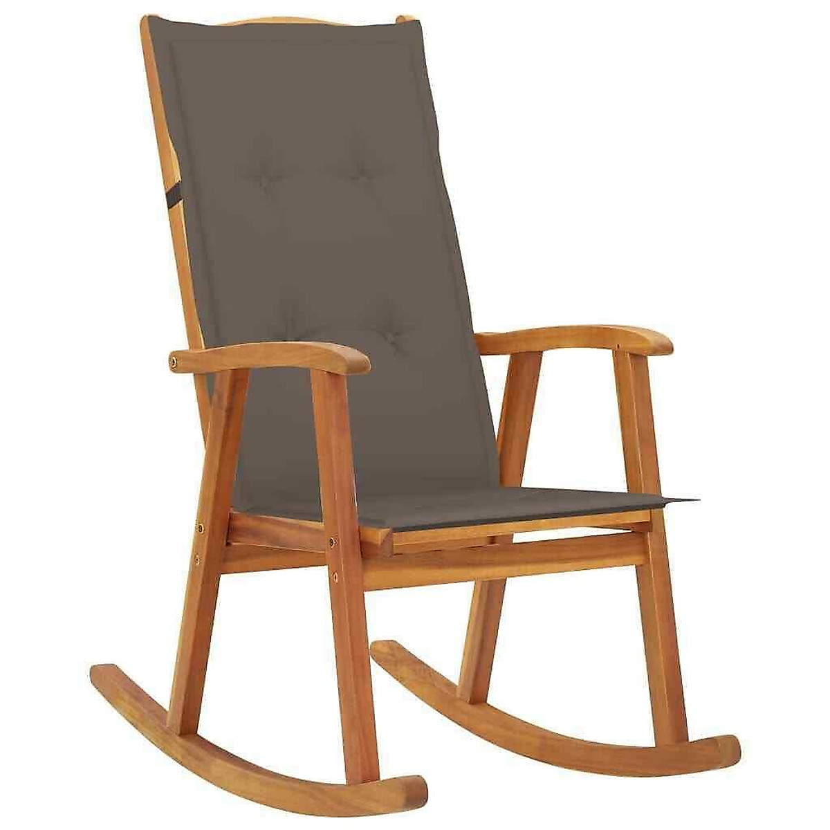 VBSQ Rocking Chair with Cushions Solid Acacia Wood Slirr Chair Rocking Chair Rocker Chair Rocker Camp Chair Rocker Recliner Rocking Camp Chair Rocking Chairs Outdoor Rocking Chair