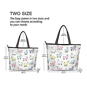 AUUXVA Cute Llama Animal Pattern Handbags for Women Tote Bag Top Handle Shoulder Bag Satchel Purse