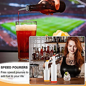 6 Sets Fruit Juice Pour Bottles with 8 Pieces Tapered Spout Bottle Pourers 50.73 oz 33.82 oz 16.91 oz Multi Color Juice Container Plastic Bartender Accessories for Juice Drink Wine Bar Store Supplies