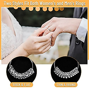 Ring Sizer Adjuster for Loose Rings, 22 Pack 4 Sizes Silicone Ring Guards Invisible Ring Adjuster Spiral Ring Spacers Fitter with Polishing Cloth, Transparent Ring Resizer Tightener for Women and Men