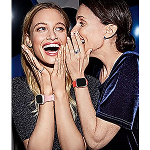 ZAROTO for Apple Watch case 40mm with Tempered Glass Screen Protector for iwatch Series 6/5/4/SE, Bling Crystal Diamond Rhinestone Bumper Full Cover Protective Case Women Girls 40mm Pink