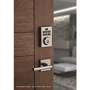 Kwikset 99140-019 SmartCode 914 Modern Contemporary Smart Lock Keypad Electronic Deadbolt With SmartKey Security and Z-Wave Plus, Satin Nickel