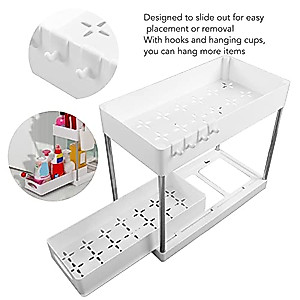 Otufan Under Sink Countertop Organizer, Abs Pull-Out Single-Layer Under Sink Countertop Organizer Storage Organizer for Kitchen Bathroom Cosmetic Storage(#2)