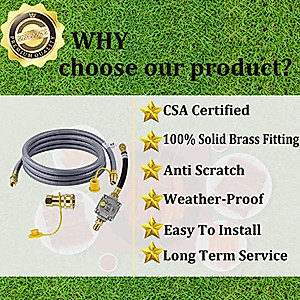 Dozont 710-0003 Natural Gas Conversion Kit Compatible with Kitchen-aid Propane Gas Grill Conversion, 710-0003 Natural Gas Hose and Regulator for Propane Gas Grill Conversion-CSA Certified(10FT)