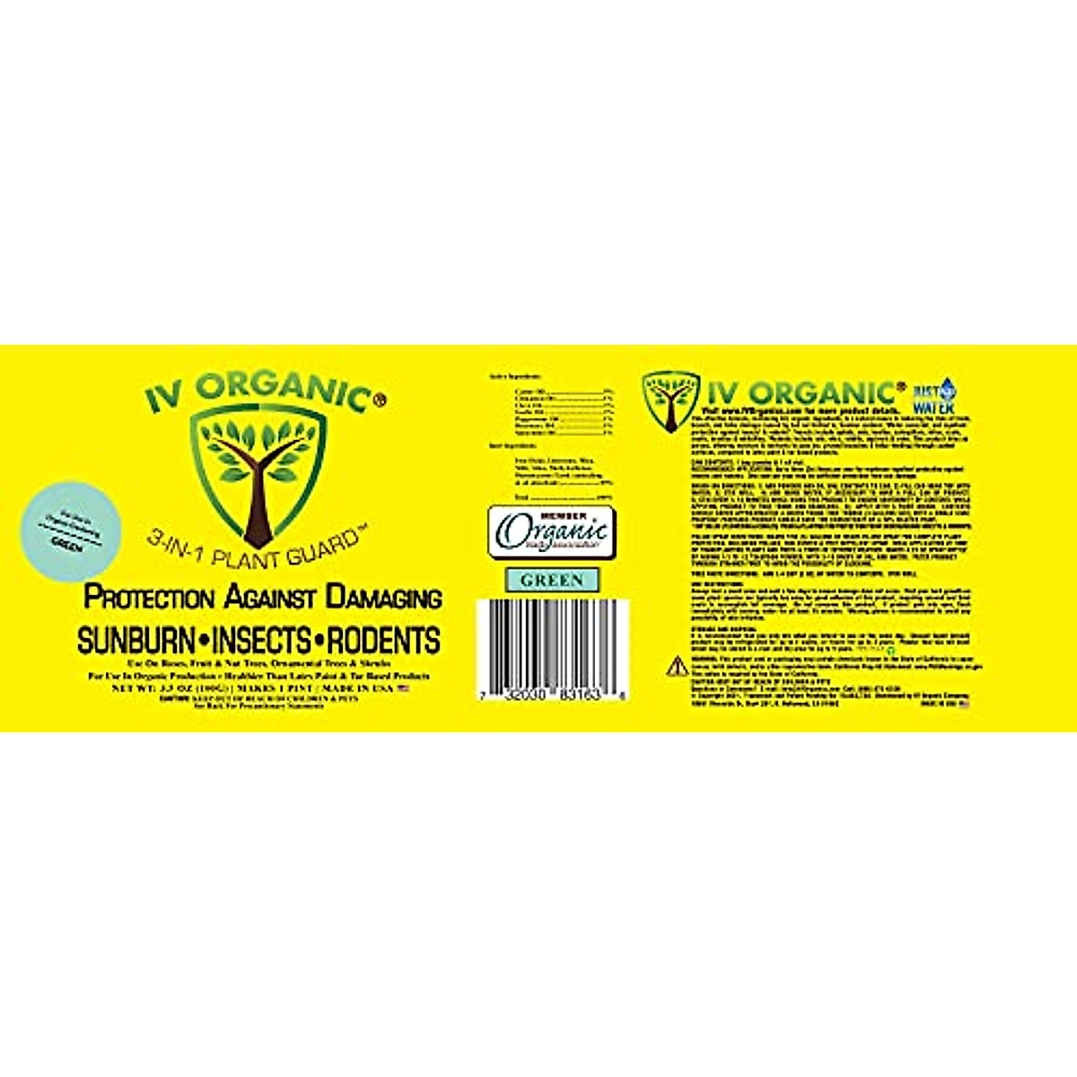 IV Organic 3-in-1 Plant Guard, 1 Pint (Green)