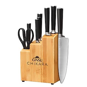 Ginsu Chikara 8 piece Bamboo block Knife Set, Black