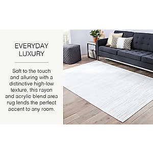 Jaipur Living Soft 8x8 Square Area Rug, Abstract, White/Ivory
