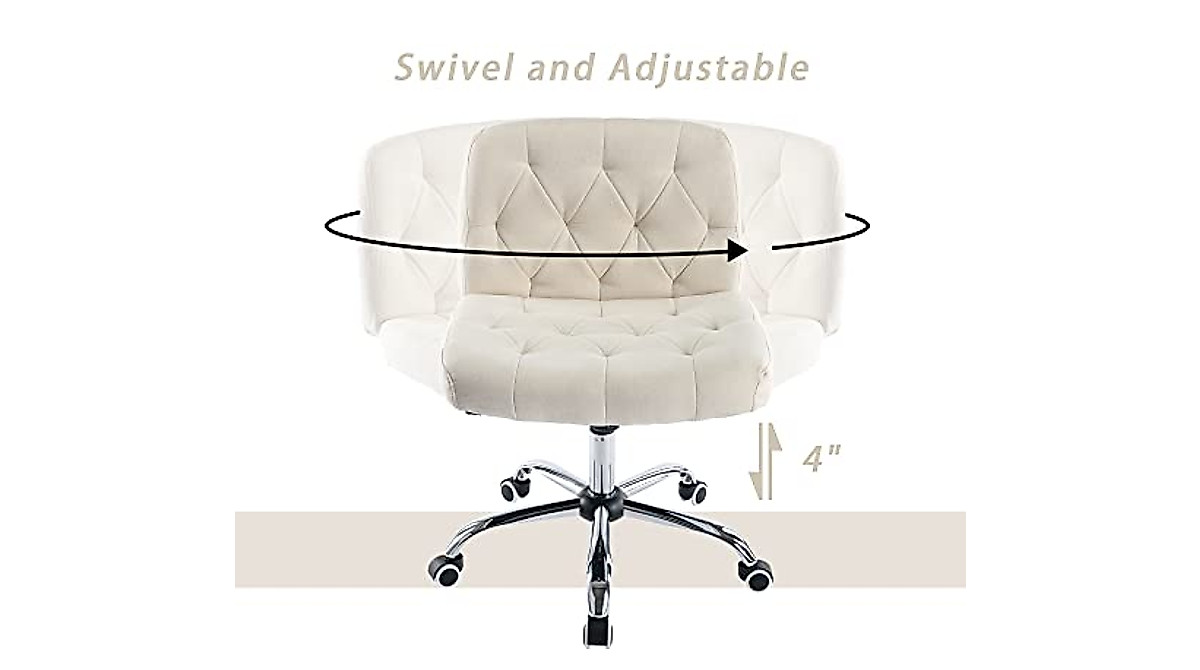 iMenting Wide Seat Armless Rolling Desk Chair - Beige