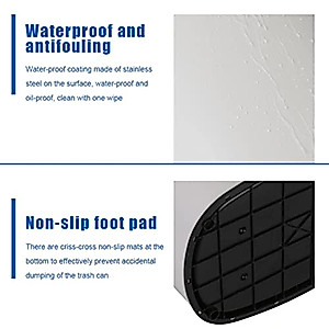 13 Gallon Kitchen Trash Can Automatic Garbage Can, Stainless Steel Waste Bin with Lid, Electronic Touch Free Motion Sensor Trash Cans High-Capacity Brushed Metal Trash Bin for Indoor, Black