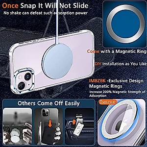 IMBZBK [10 in 1 for iPhone 14 Plus Case Clear with 3 Pack Glass Screen Protector Accessories 3 Pack camera lens Cover Protective Slim Thin Cute Phone Cases Funda Suitable with MagSafe Women Men