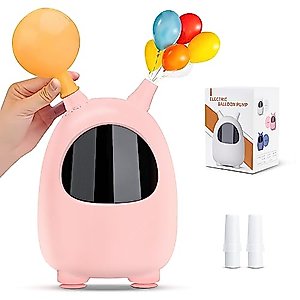 Balloon Pump Electric, SPLAKS Balloons Inflator Air Pump Portable Balloon Blower for Garland Arch, Party Decoration, Birthday, Gender Reveal, Graduation (Pink)