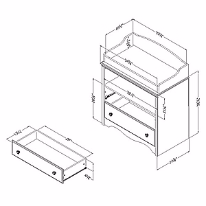 South Shore Heavenly Collection Changing Table, Pure White