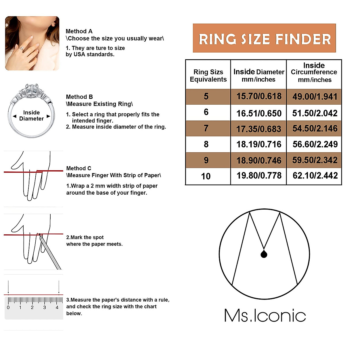 Ms.Iconic Engagement Rings for Women, 2 Carat Modissanite Sterling Silver Rings with 18K White Gold Plated and It Can be a Wedding Rings for Women or Promise Rings for Her, Anillos para Mujer