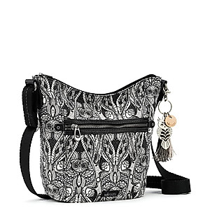 Sakroots Sequoia Small Crossbody, Black/White Soulful Desert