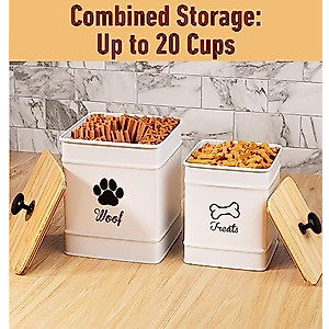 Dog Treat Container Airtight Set of 2 - 8x6" & 7x5" Dog Treat Jars with Lids Airtight - Dog Treat Jars for Kitchen Counter - Dog Treat Canister - Big Dog Cookie Jar Dog Treat Jar - Pet Treat Container