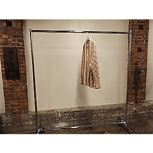 NAHANCO R504 Commercial Grade Rolling Clothing Garment Rack, Chrome (1 Each)