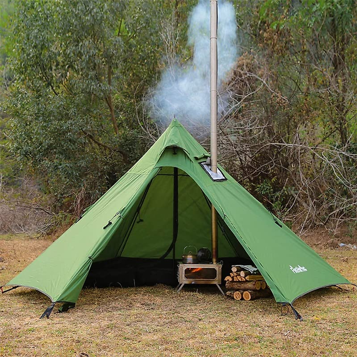 FIREHIKING Hot Tent with Stove Jack Fireproof Pipe Wrap Burner Protector