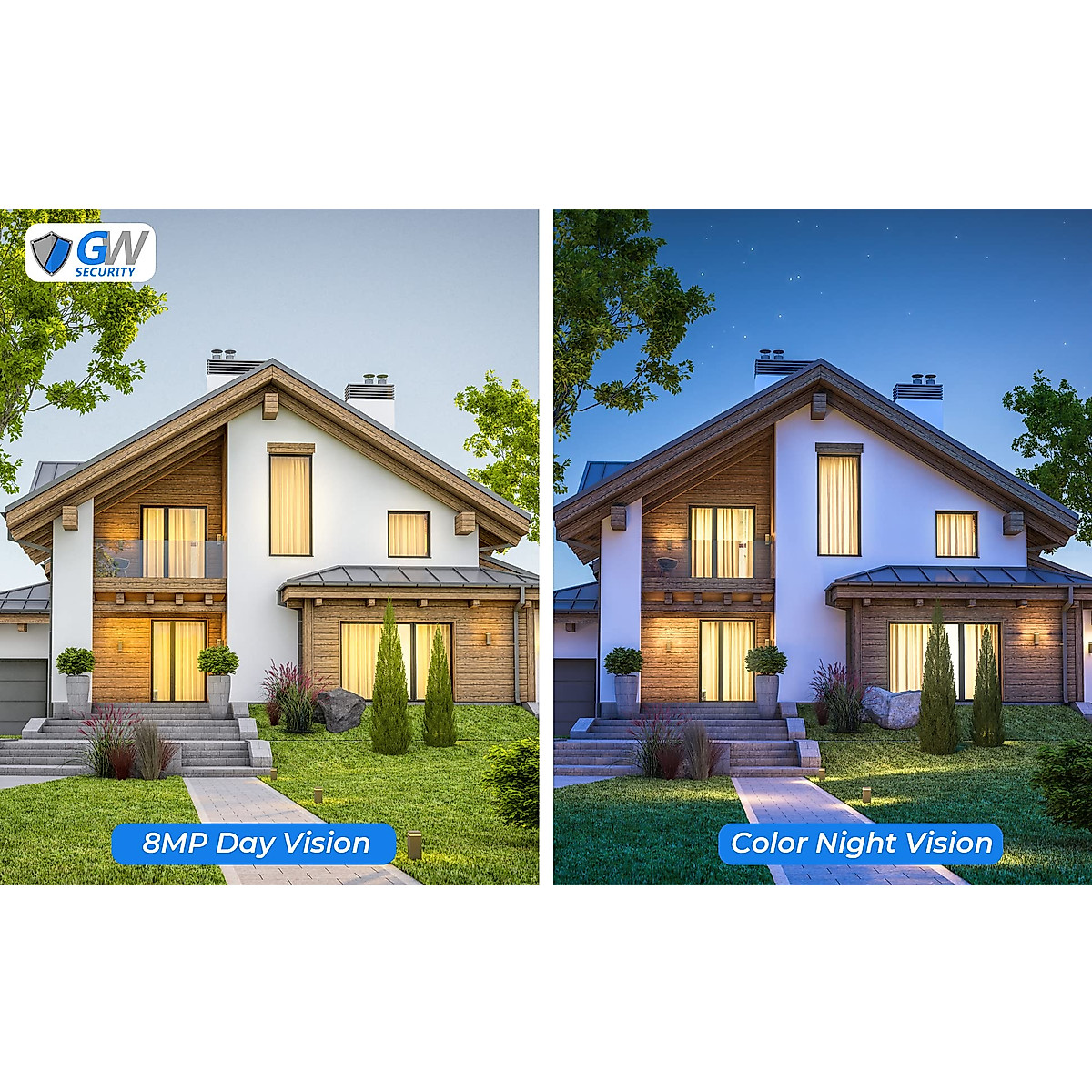 GW Security 16 Channel 8MP Fulltime Color Night Vision 4K NVR Security Camera System with 16 UltraHD 4K IP Two-Way Audio Outdoor/Indoor Smart AI Human Detection PoE Dome Cameras