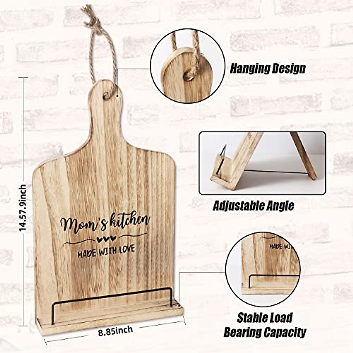 Mothers Day Gifts from Daughter,Mom Gifts Cookbook Stand,Unique Mothers Day Gifts for Mom from Son,Birthday Gifts for Mom Sister,New Mom Gifts for Women