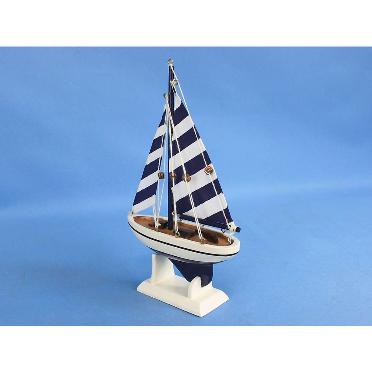 Hampton Nautical Blue Striped Pacific Sailer, 9"