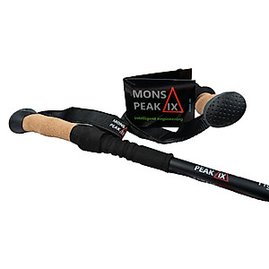 Mons Peak IX Tiger Paw 7075 Trekking Poles for Hiking, Trekking, Walking, Snowshoeing - Cork Grip, Collapsible, Adjustable, Telescoping Lightweight