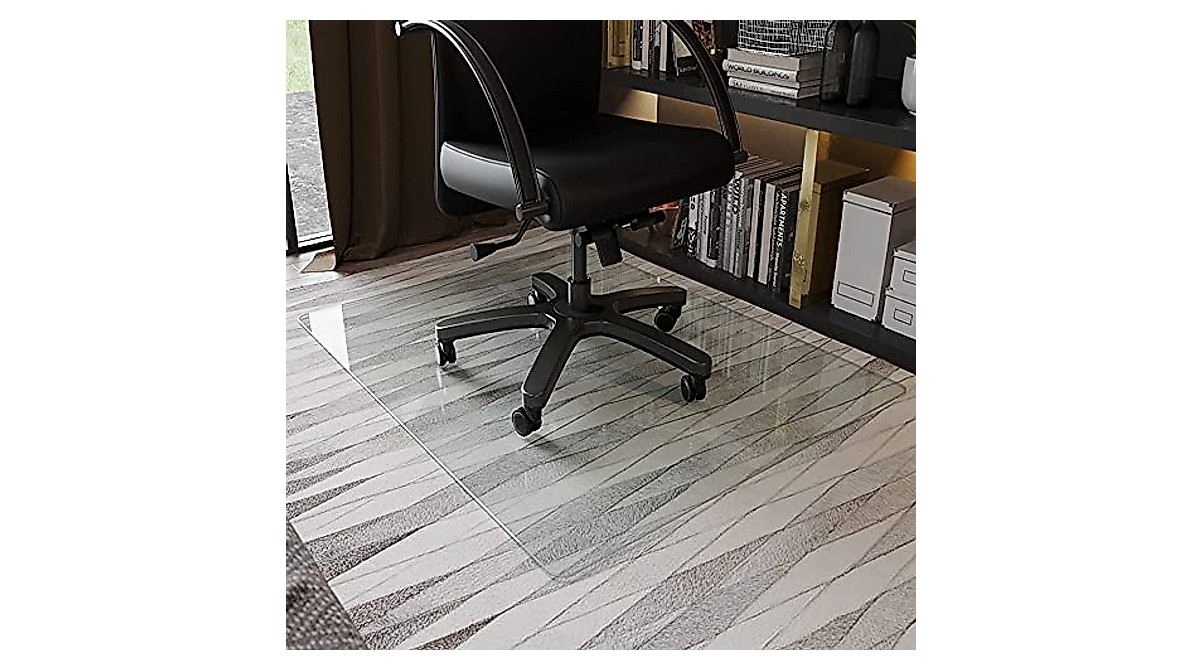 GLSLAND Tempered Glass Office Chair Mat 36x46 Clear & Slip-Resistant