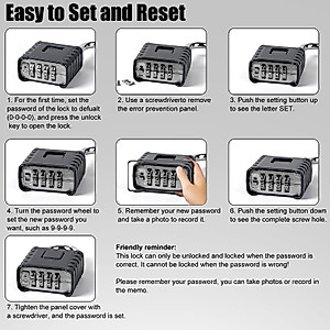 Disecu 4 Digit Combination Lock 2.7 Inch Long Shackle and Outdoor Waterproof Resettable Padlock for Gym Locker, Hasp Cabinet, Gate, Fence, School (Black, Pack of 2)