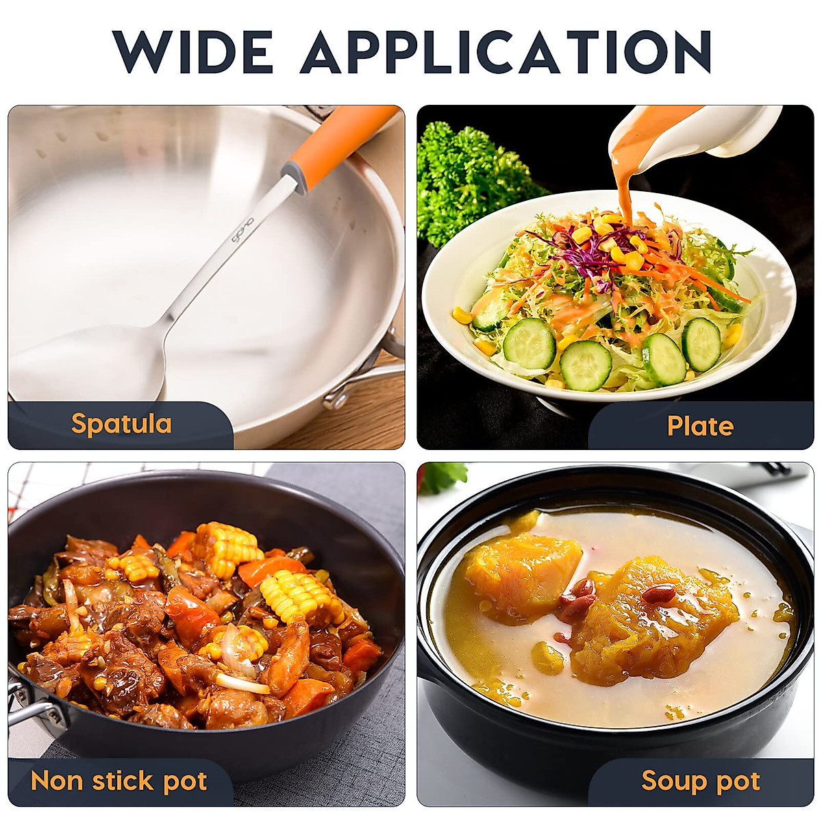 Cabilock 2pcs Pot Spatula Rest Stainless Steel Pot Clips Anti Scalding Silicone Spoon Spatula Holder Pot Spoon Rest