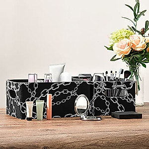 Metal Chain Storage Basket Felt Storage Bin Collapsible Towel Storage Convenient Box Organizer for Pet Supplies Magazine