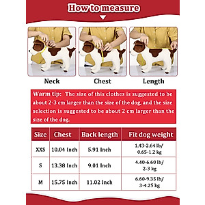 Syhood 4 Pieces Small Dog Sweaters Dog Hoodie Clothes with Hat for Small Dogs Chihuahua Clothes with Pocket Puppy Pet Winter Clothes Warm Hoodies Coat Sweater Shirt(M)