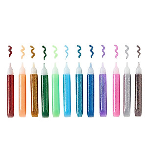 72 Pack Glitter Glue Pens, Rainbow Glue Stick Set for Arts and Crafts Projects, Slime Supplies, Scrapbooking, Cards, 0.35 Oz (12 Colors)