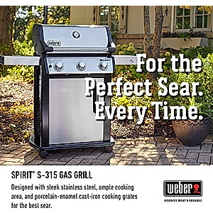 Weber Spirit S-315 Liquid Propane Gas Grill, Stainless Steel