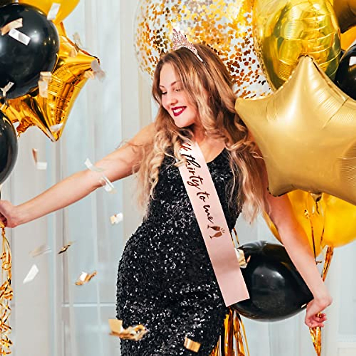 Vovii 30th Birthday Sash and Tiara, 30th Birthday Gifts for her, 30th Birthday Decorations for Women, Princess Crown Hair Accessories for Women Happy Birthday Party Favors