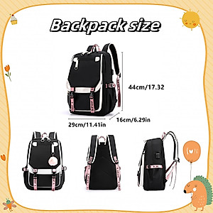Backpack for Girls Casual Daypack Nylon Waterproof Kids Elementary Middle Schoolbag Children Bookbag